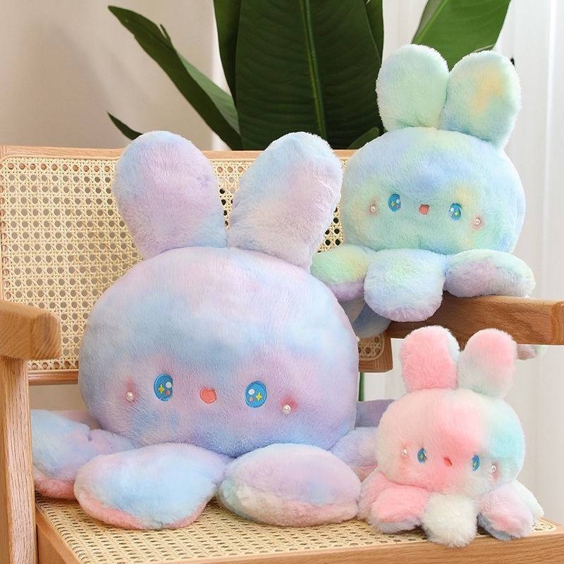 Two-Side Color-Changing Octopus Rabbit Doll Small Balls Doll Turning ...