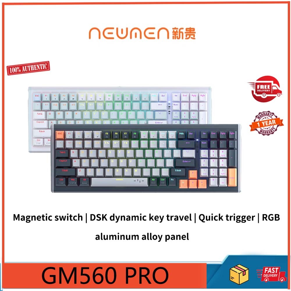 NEWMEN GM560 Pro Magnetic Axis Wired Mechanical Keyboard, RT Adjustable ...