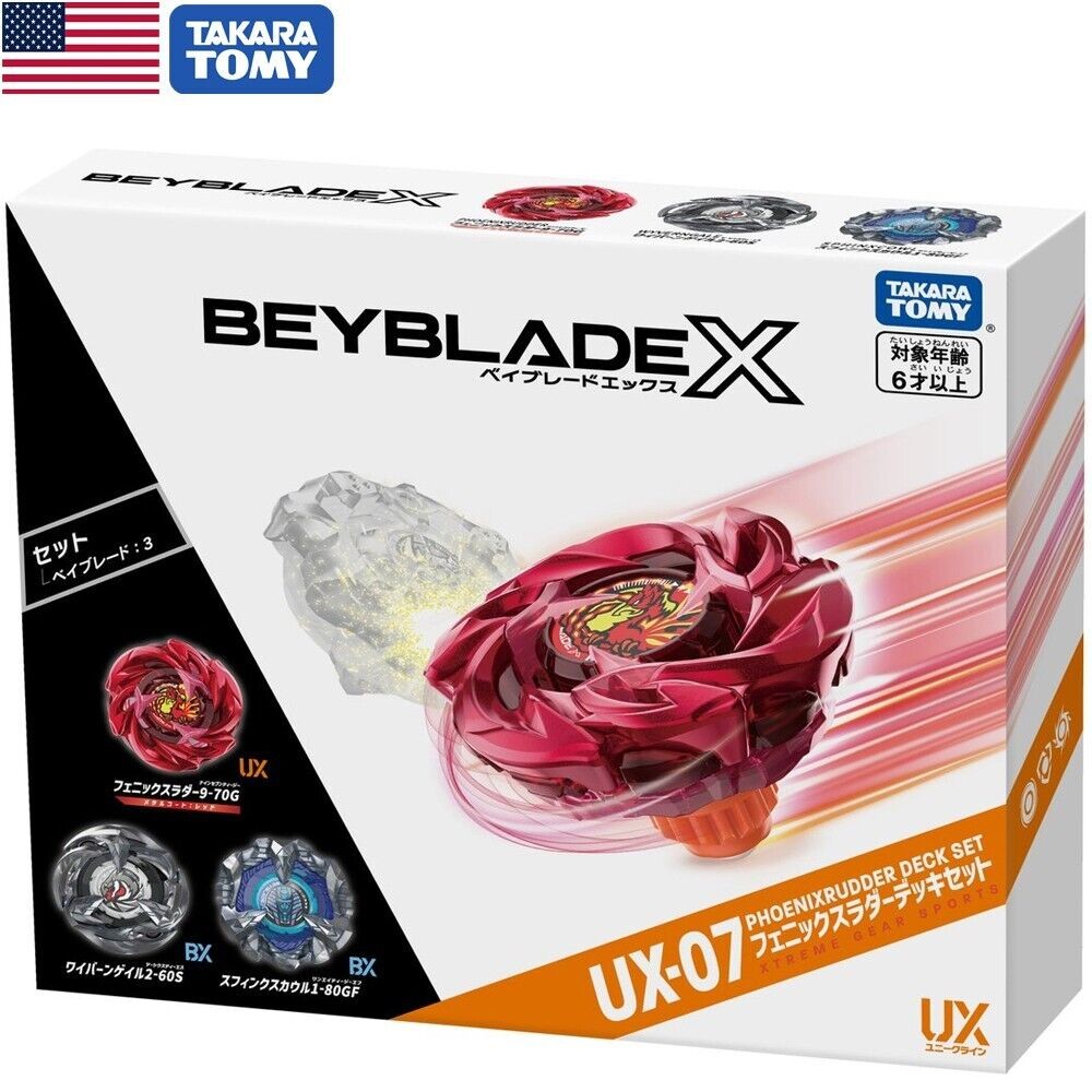Takara Tomy Beyblade X Booster UX-07 Phoenix Rudder Deck Set New Toy ...