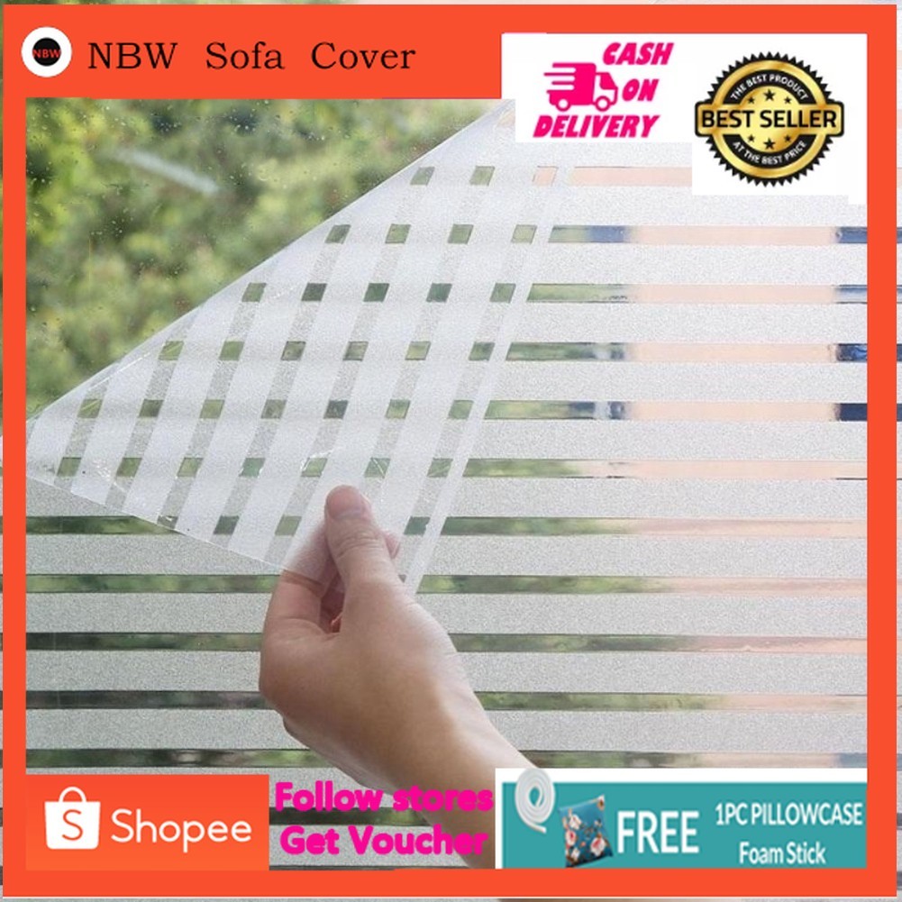 CODTransparent Matte Stripes PVC Self-Adhesive Glass Sticker Door ...