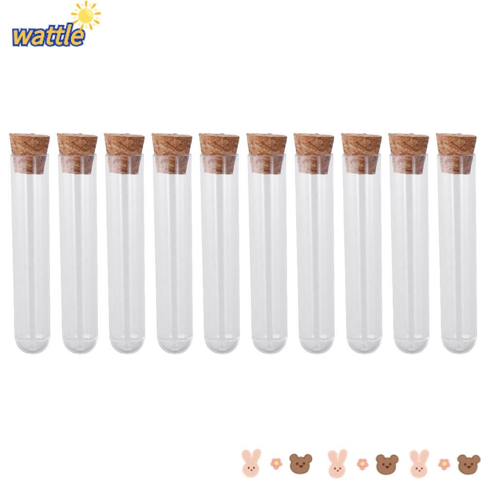 WATTLE Plastic Test Tubes, Container with Cork Stoppers, Round Base ...