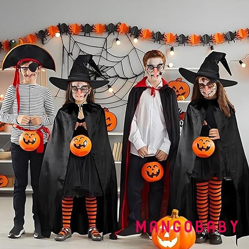 MG-Halloween Witch Costume for Women Deluxe Black Witch Hat and Cape ...