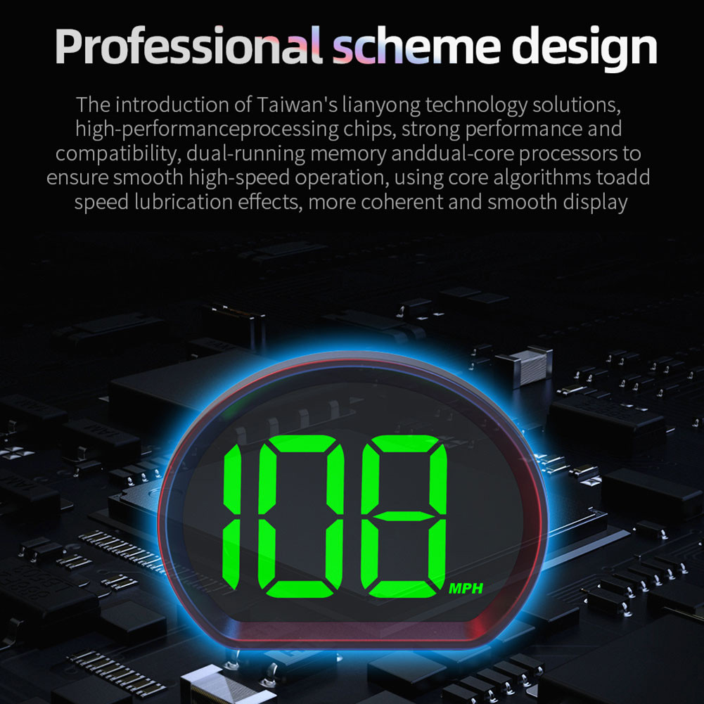 3 Inch Car HUD Big Fonts Digital Speed Meter High-Definition KMH/MPH ...