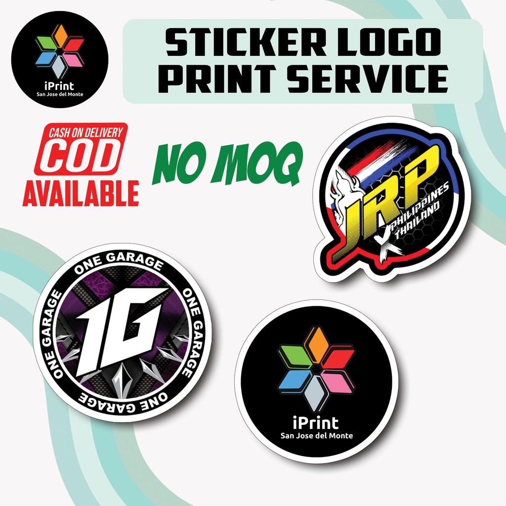 Print Your Logo Service [NO MINIMUM ORDER] Waterproof Vinyl Stickers ...