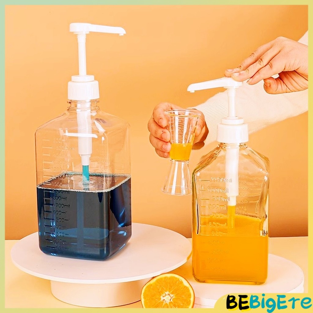 BEre Plastic Glass Syrup Container with Pump (10cc) - For Sugar Syrup ...