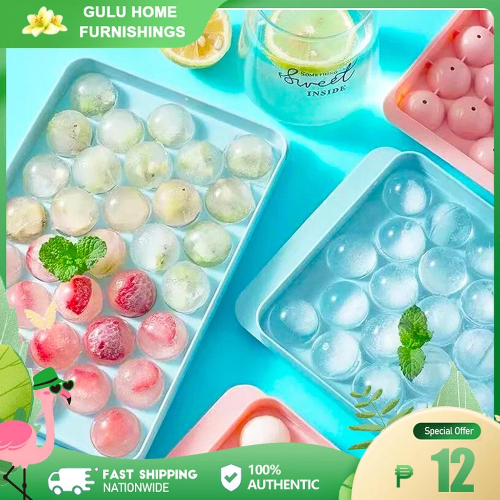 【Super Discount】33 Grids Ice Cube Molder Round/Square Shaped Ice Cube ...