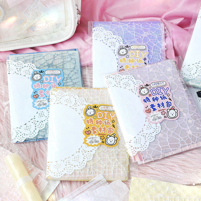 Cdaily|17 Sheets Color DIY Material Pack ins Simple Handbook Pain Pack ...