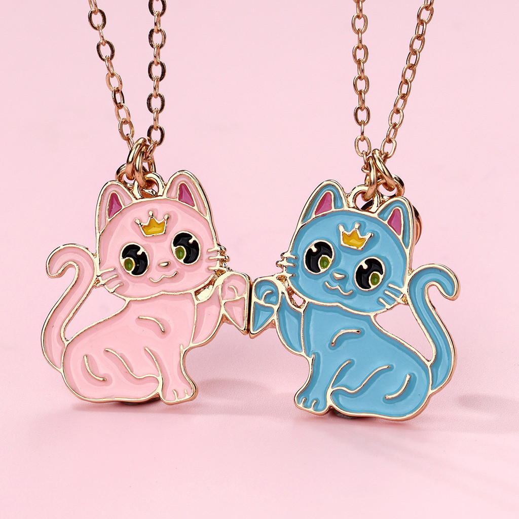 BFF Necklace for 2 Girls Best Friend Necklaces for Children Cute Cat ...