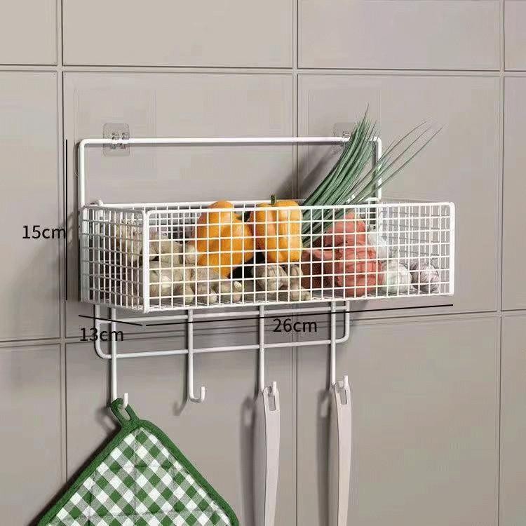 Wall Mounted Kitchen Hanging Rack Spice Storage Holder Kitchen ...