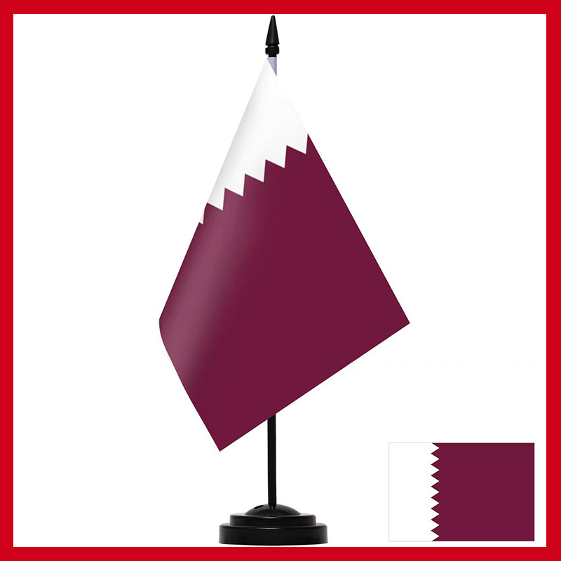 Qatari Deluxe desk flag desktop set Flag of Qatar | Shopee Philippines