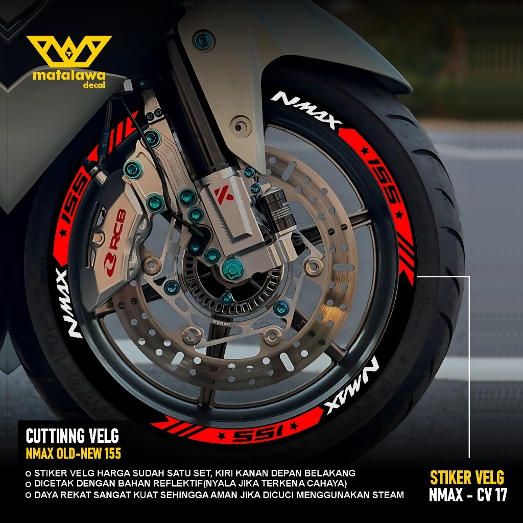 Sticker Cutting Rim NMAX lis Sticker Variation yamaha NMAX 155 old new ...