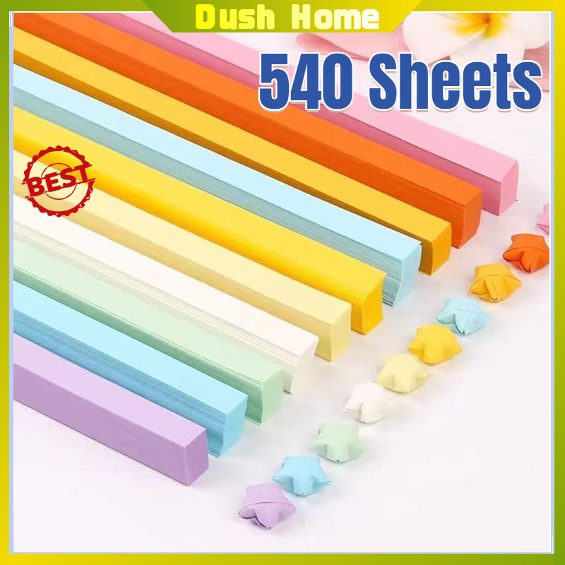 540 Sheets Star Origami Paper 10 Color Star Paper Strip Double Sided ...