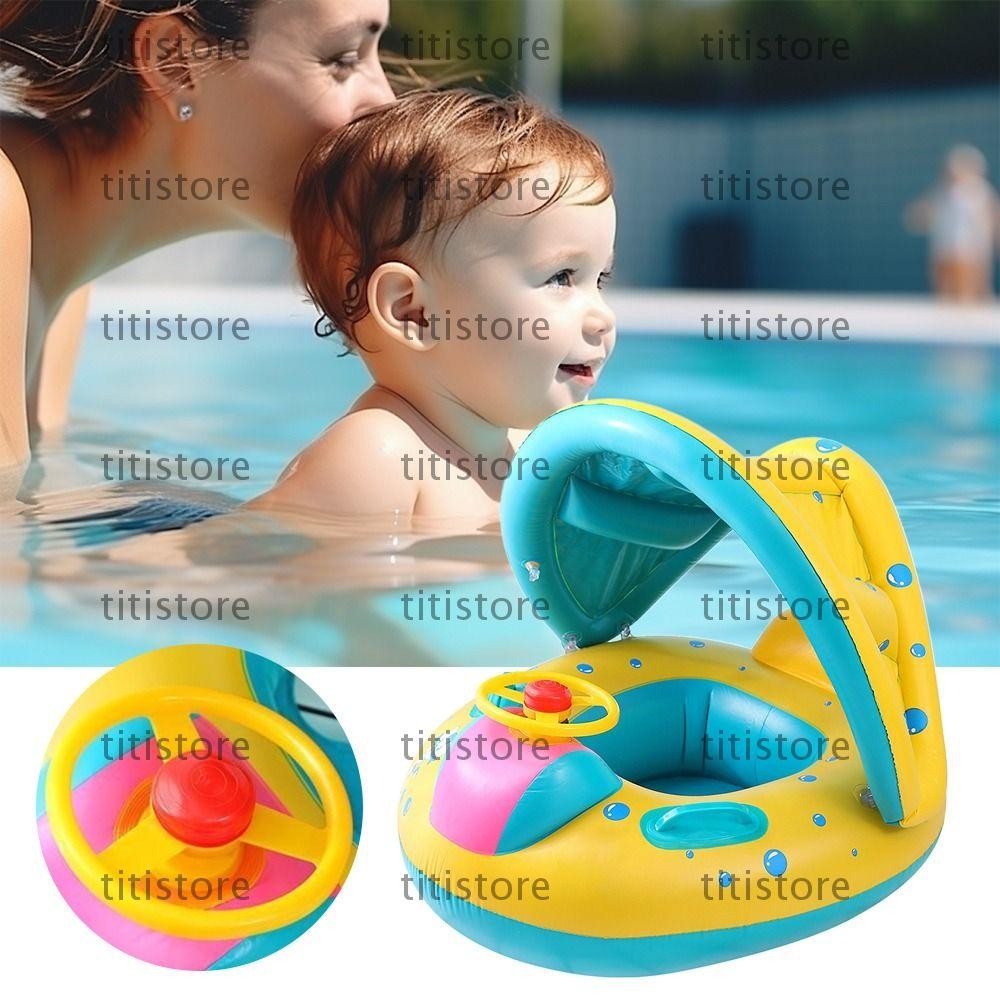 TITISTORE Baby Swimming Floaters, With Awning Inflatable Design ...