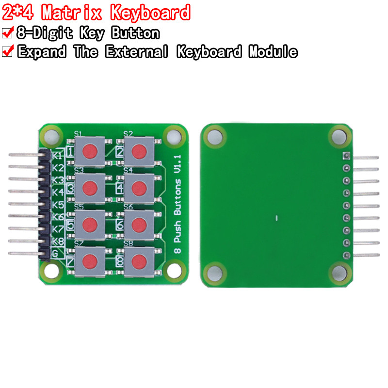 2x4 Keypad 4x2 Keypad 8 Push Buttons V1.00 Key Board Matrix Keyboard ...