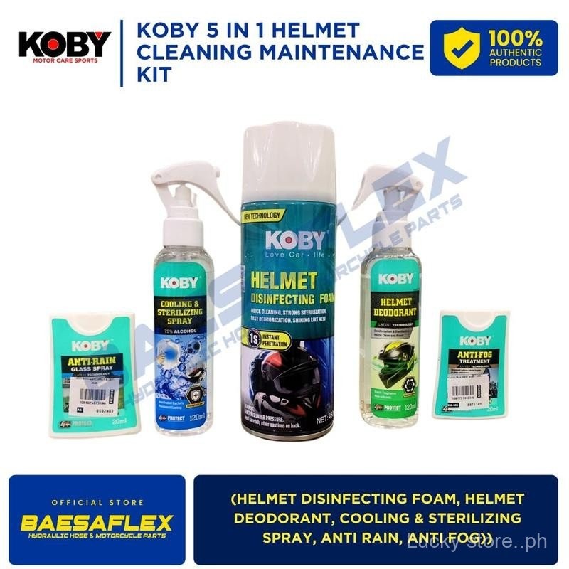 KOBY 5 IN 1 HELMET CLEANING MAINTENANCE KIT (HELMET DISINFECTING FOAM ...