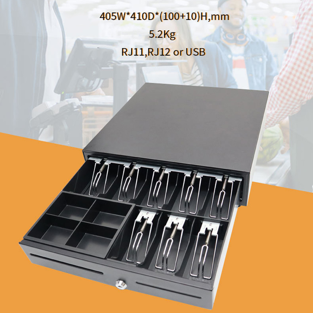 Metal 8 Bills 4 Coins Cash Drawer Box Money Organizer High Temperature ...