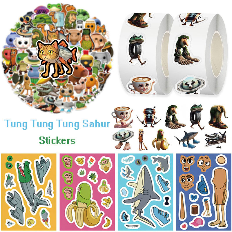 500pcs Tung Tung Tung Sahur Diy Stickers Creative Tralalero Tralala ...