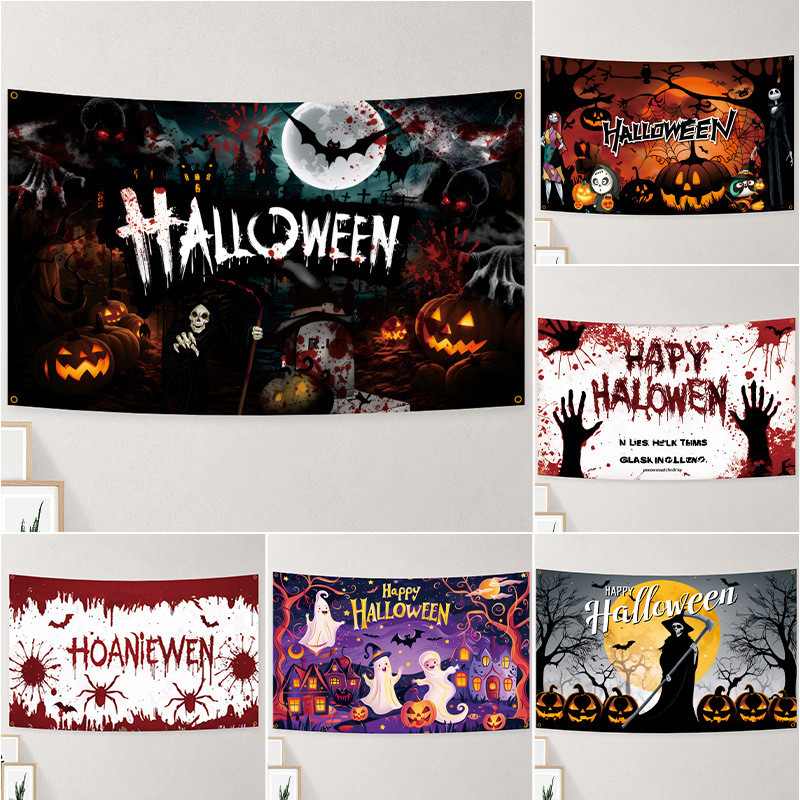 110x180cm Horror Halloween Backdrop Scary Party Decoration - Bloody ...