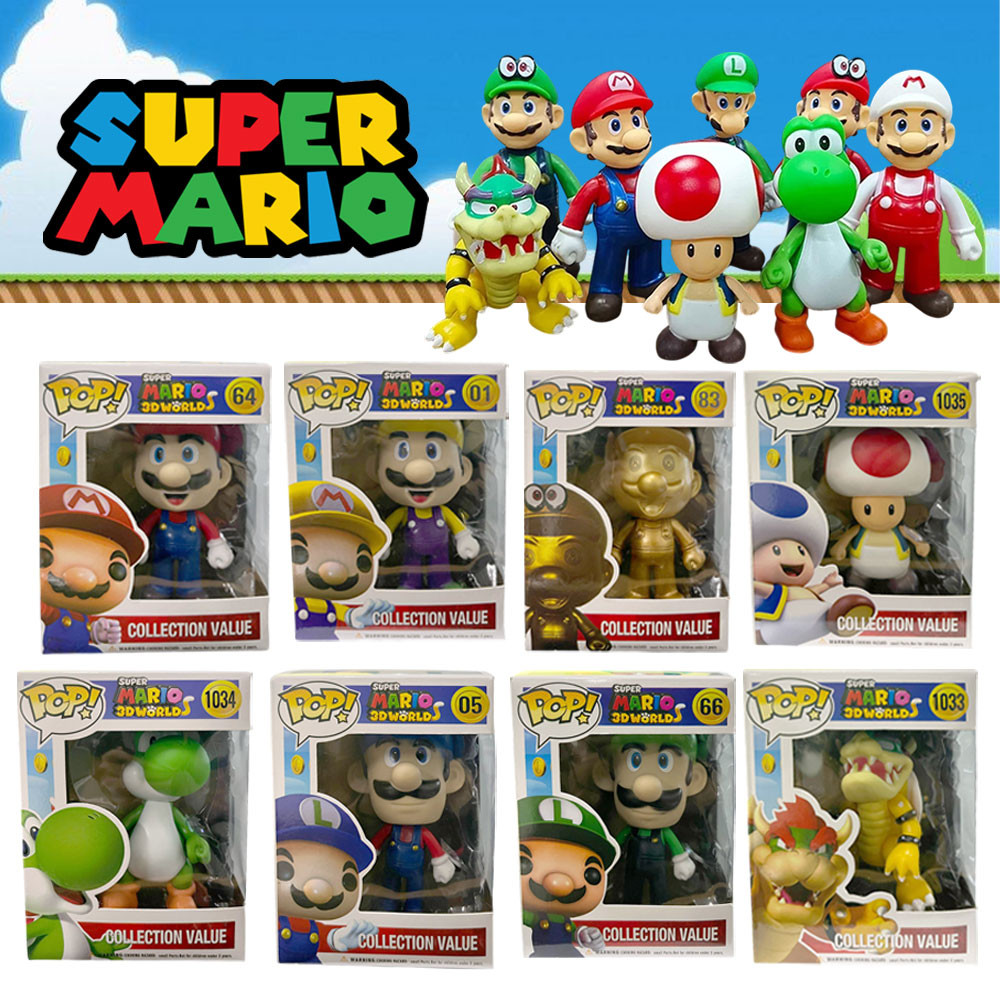 Wintop Cute Super Mario Brothers Mario Luigi Toad Bowser Yoshi Pop Toys ...