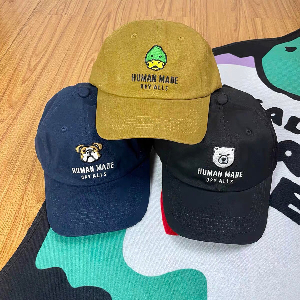 HUMAN MADE Hat Japanese Polar Bear Dog Head Cartoon Embroidered ...