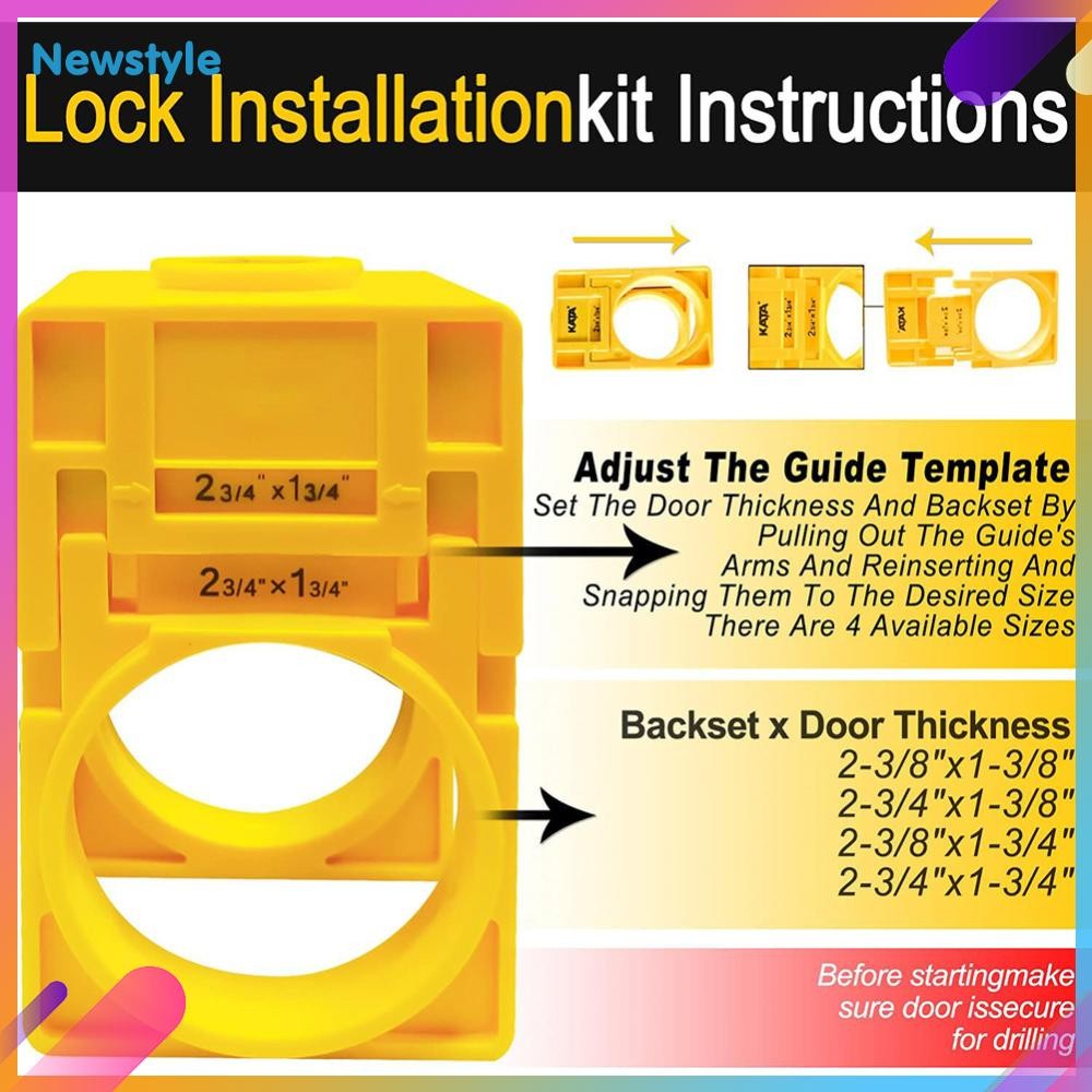 1-3/8 - 1-3/4 Inch Door Lock Installation Kit Carbon Steel Door Lock ...