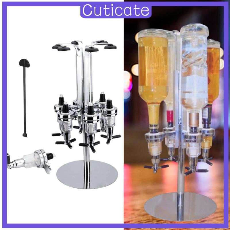 [CUTICATE] Rotating Liquor Dispenser Pouring Rack Space Saving 6 ...