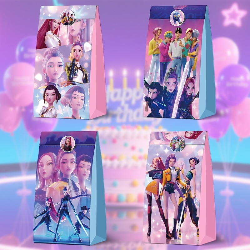 Kpop Demon Hunters Theme Kpop Huntrix Candy Paper Kraft Gift with Bag ...
