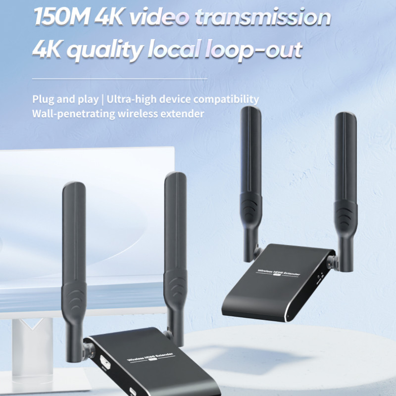 150M 4K Wireless HDMI Extender Transmission and Receiver for Transfer ...