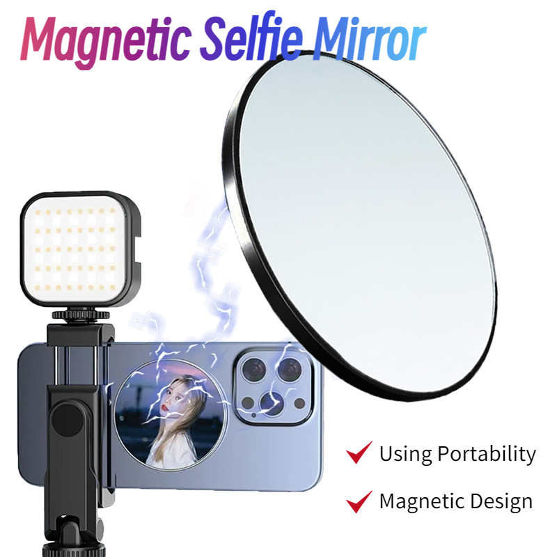 Compact Smartphone Magnetic Selfie Mirror / High Definition Reflective ...