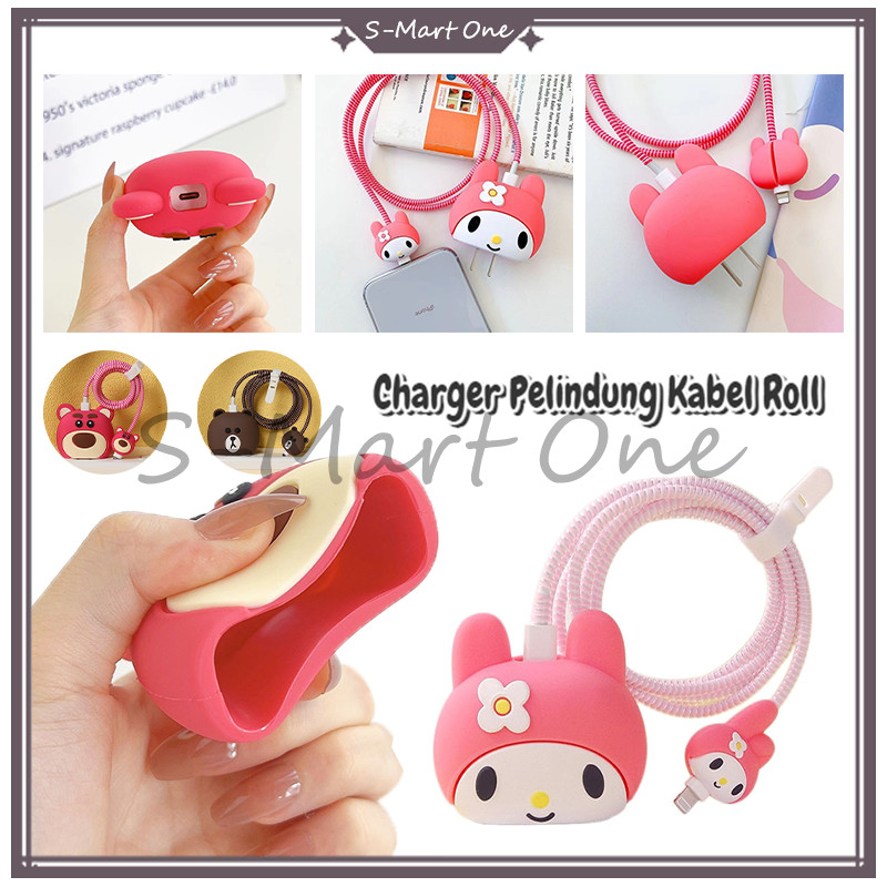 4 in 1 Cable Protector Set /Charging Head Cable Bite Protector Cover/ 4 in 1 Silicone Case 3D ...
