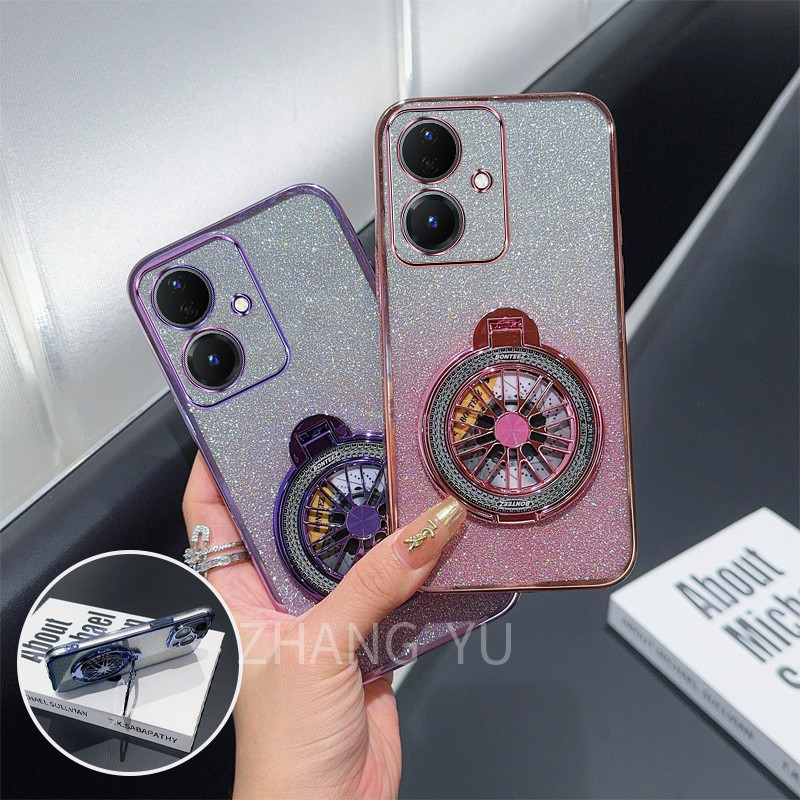 Casing OPPO A79 5G phone case electroplated 3D turntable bracket soft ...