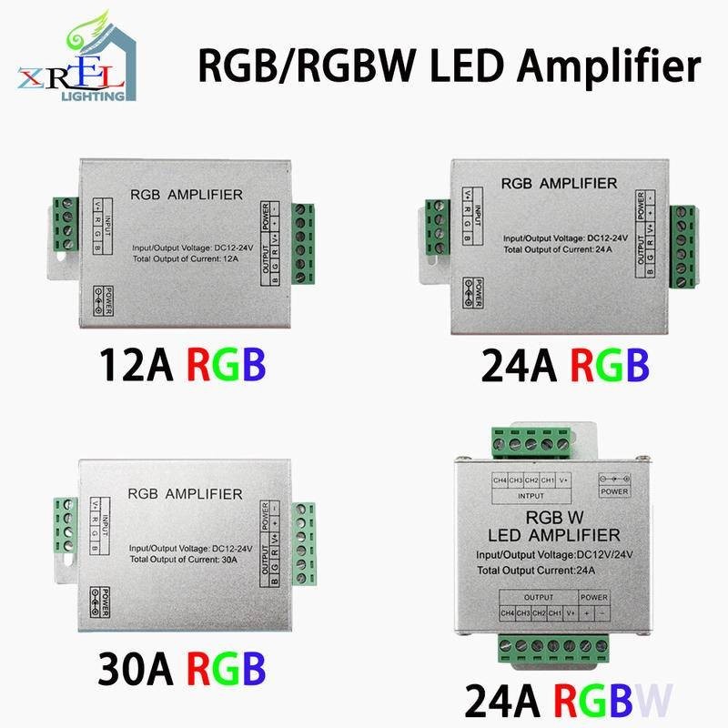 12V 24V RGB/RGBW Aluminum LED Strip Amplifier 12A/24A/30A Power ...