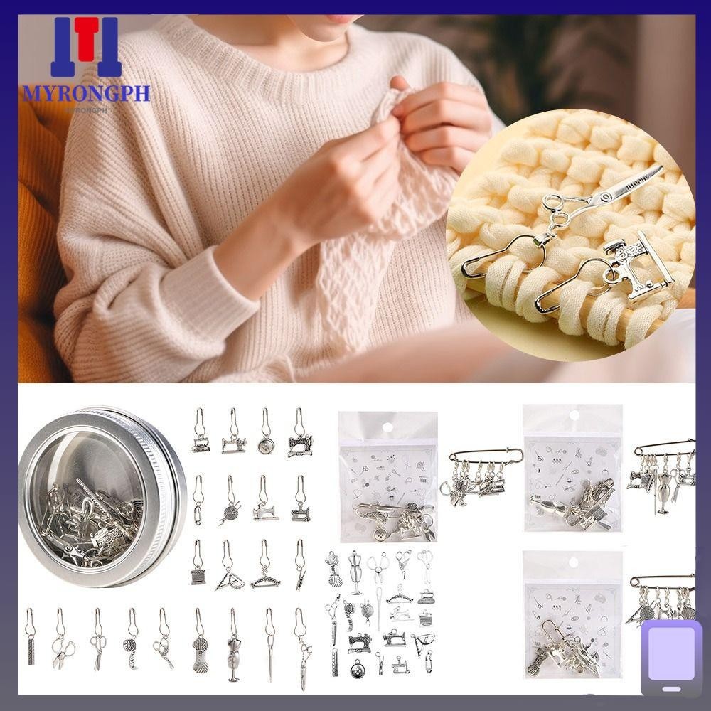 MYRONGPH 7/21Pcs Metal Knitting Stitch Markers, Alloy Row Counter ...