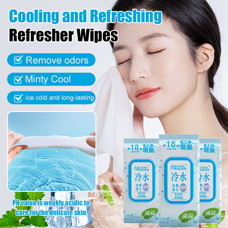 Summer Cold Feeling Wipes Cooling Antiperspirant Sports Wipes ...