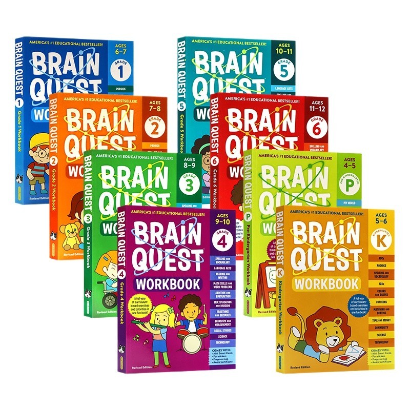 The new version of the brain task exercise book full set of 8 English ...