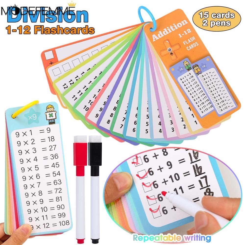 15 Cards Math Multiplication Cards - Math Game Card Repeat Writing ...