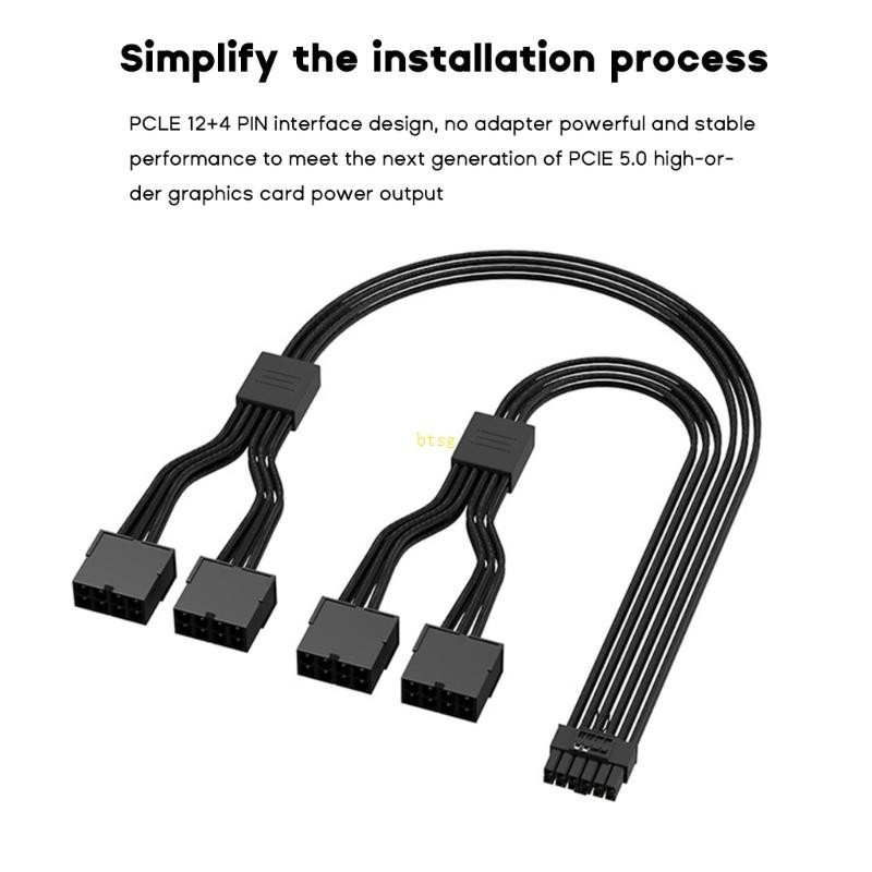 BT Power Cables 16 Pin Male to 4 x 8 Pin Female Graphics Card Power ...