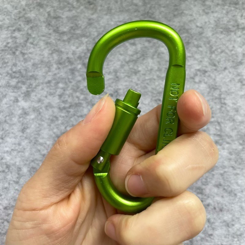 8cm Carabiner Keychain Hook Hanger Key Chain D-Type clip hook With Lock ...