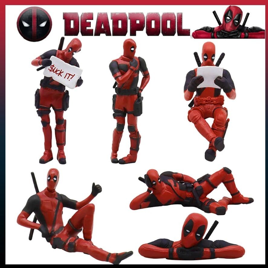 Deadpool Groot Anime Action Figure Sitting Posture Model X-Men Mini ...