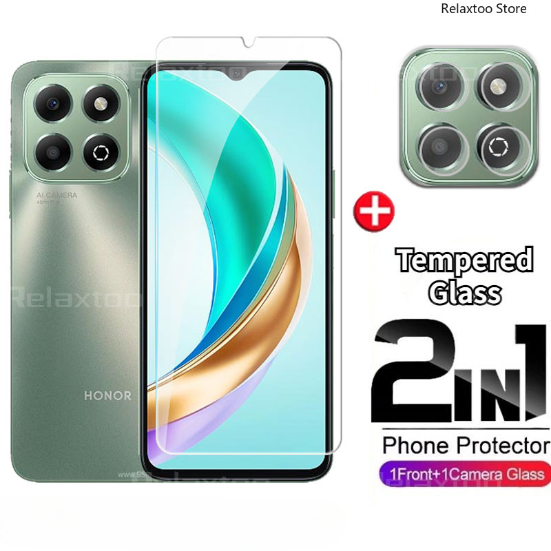 2in1 9H Full Cover Screen Tempered Glass For Honor X8 C X6 X7 X9 A B ...