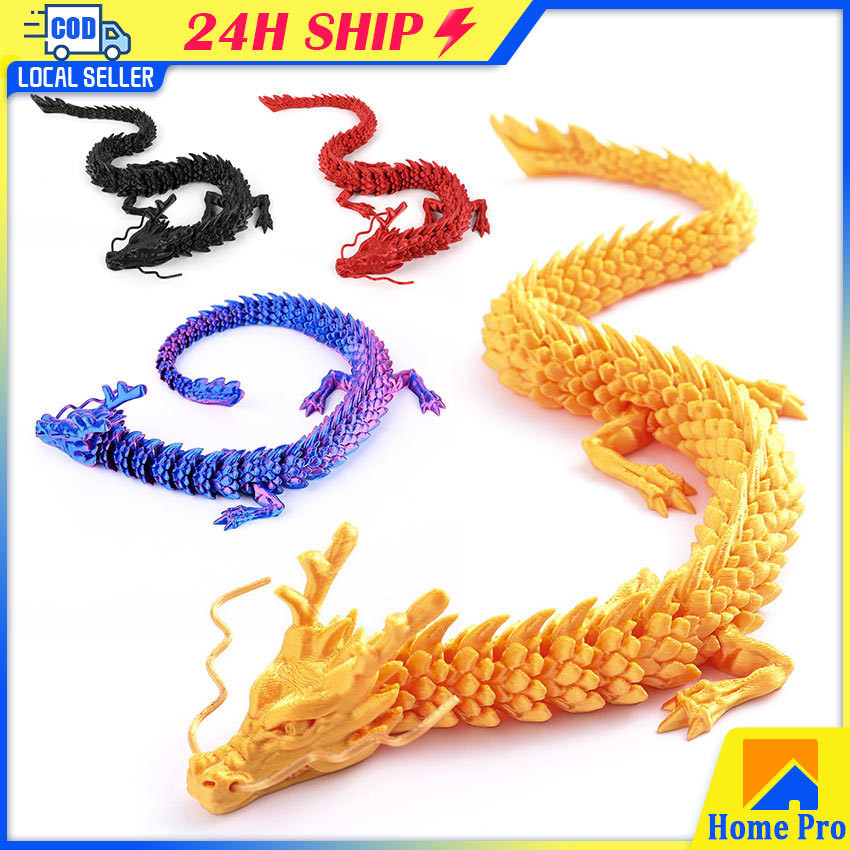 3D Printed Feilong Articulated Dragon Rotatable Dragon Toy Colorful ...