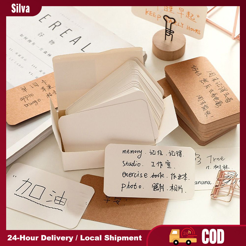 100Pcs Student Portable Blank Word Cards message cardboard Diy Postcard ...