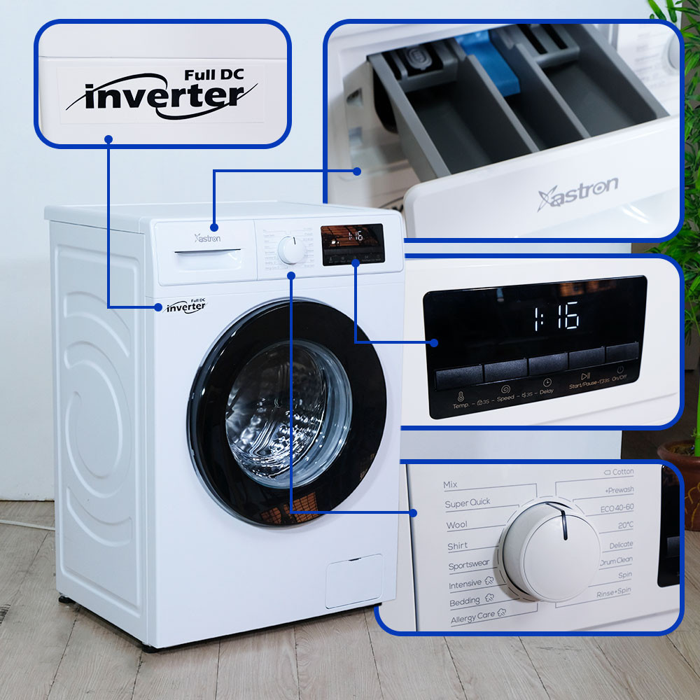 Astron ULTRAWASH95 Front Load Fully Automatic Washing Machine - Full DC ...