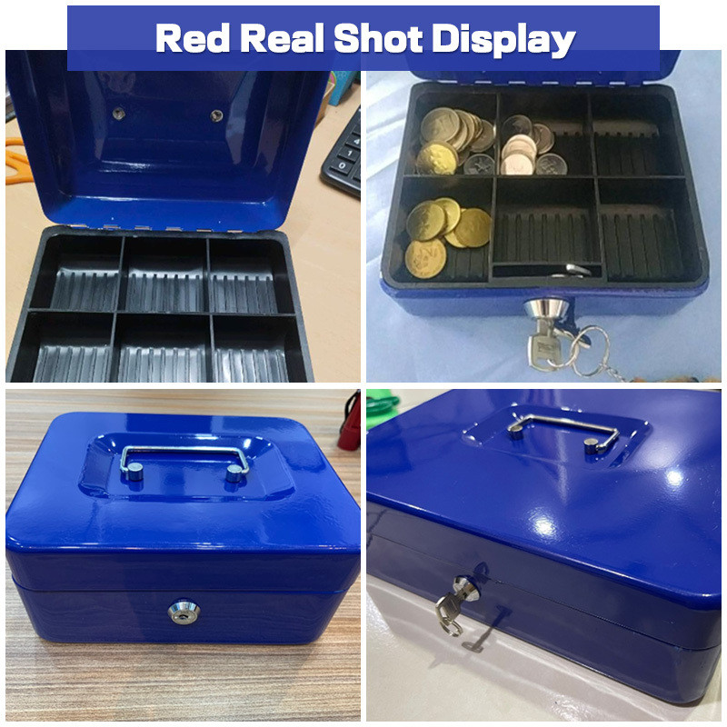 【Ship in 24h】4 Size Cash Box with key Portable Vault Money Box Safe Box ...