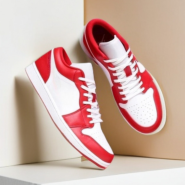 SW Fashion Jordan 1 aj1 Low cut Red/White sneaker for women and men ...