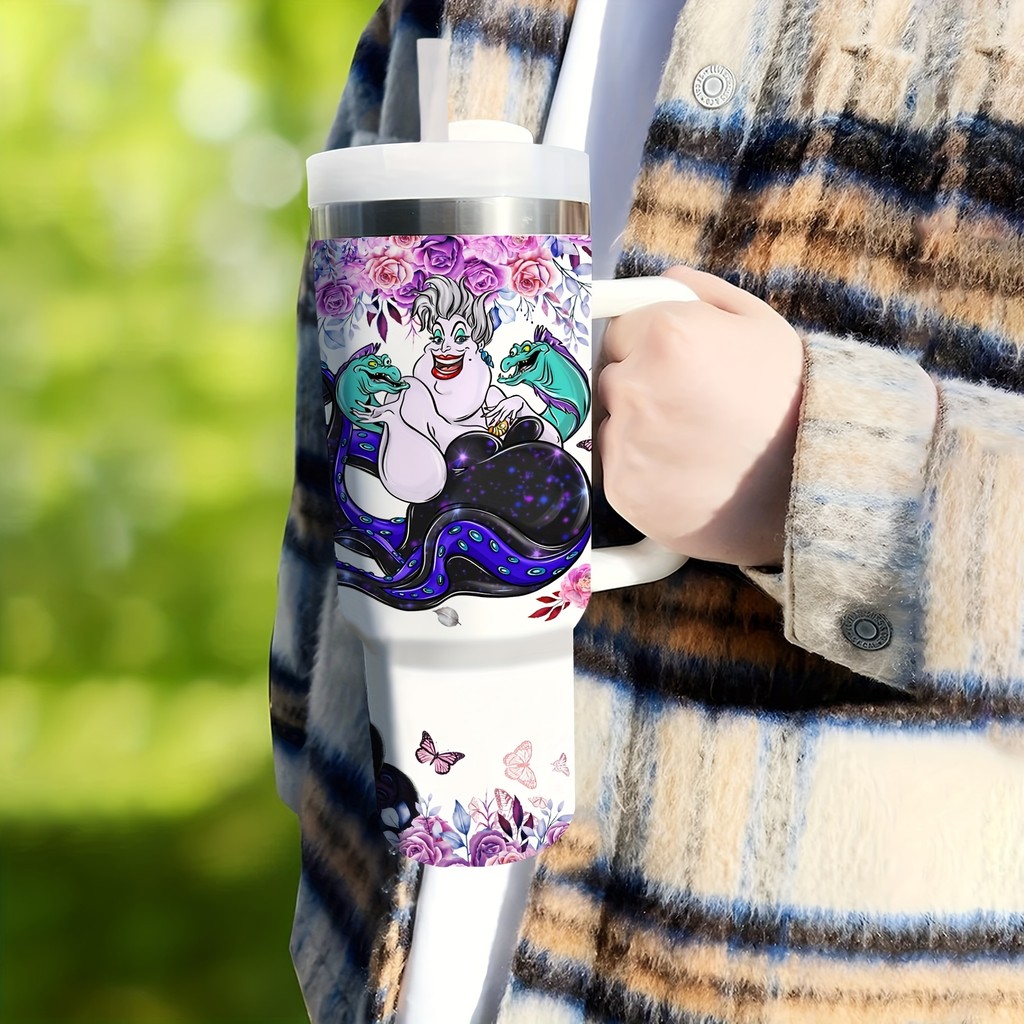 1PC 40 oz Disney villain octopus witch Ursula stainless steel thermos ...