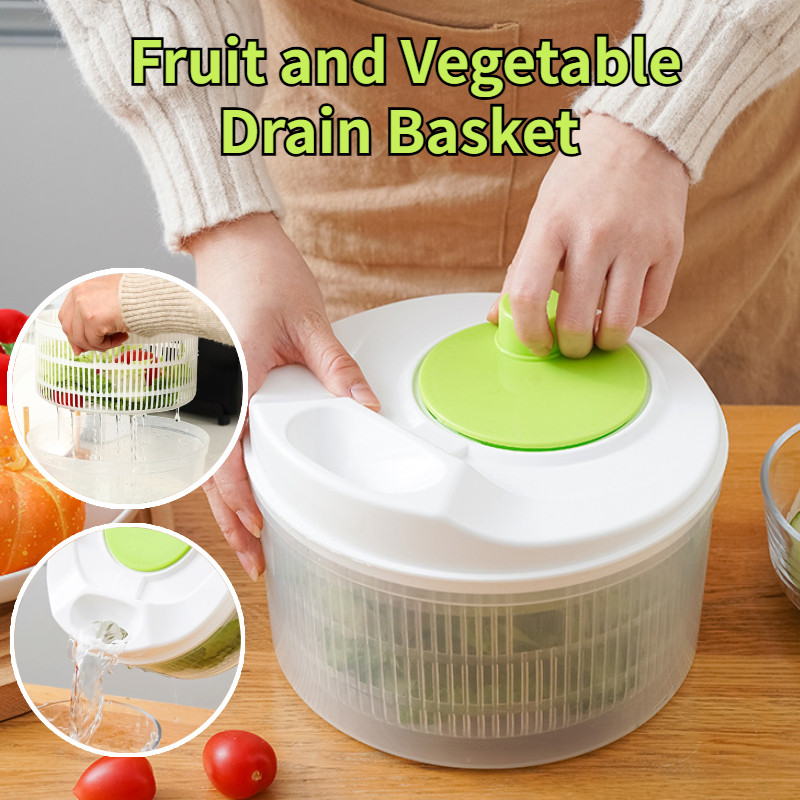 Salad Spinner Fruit and Vegetable Drain Basket | Shopee Philippines