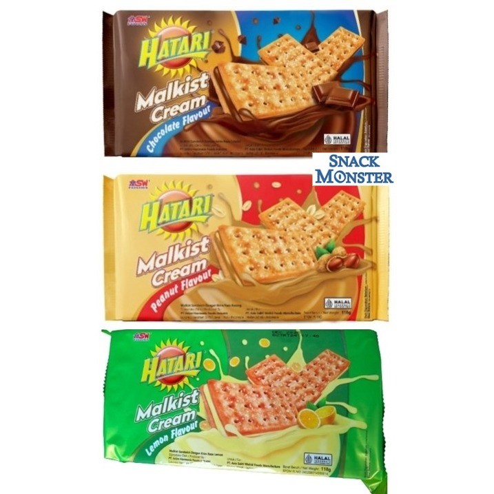 Hatari Malkist Cream Chocolate, Peanut, Lemon - Netto 118 gr | Shopee ...