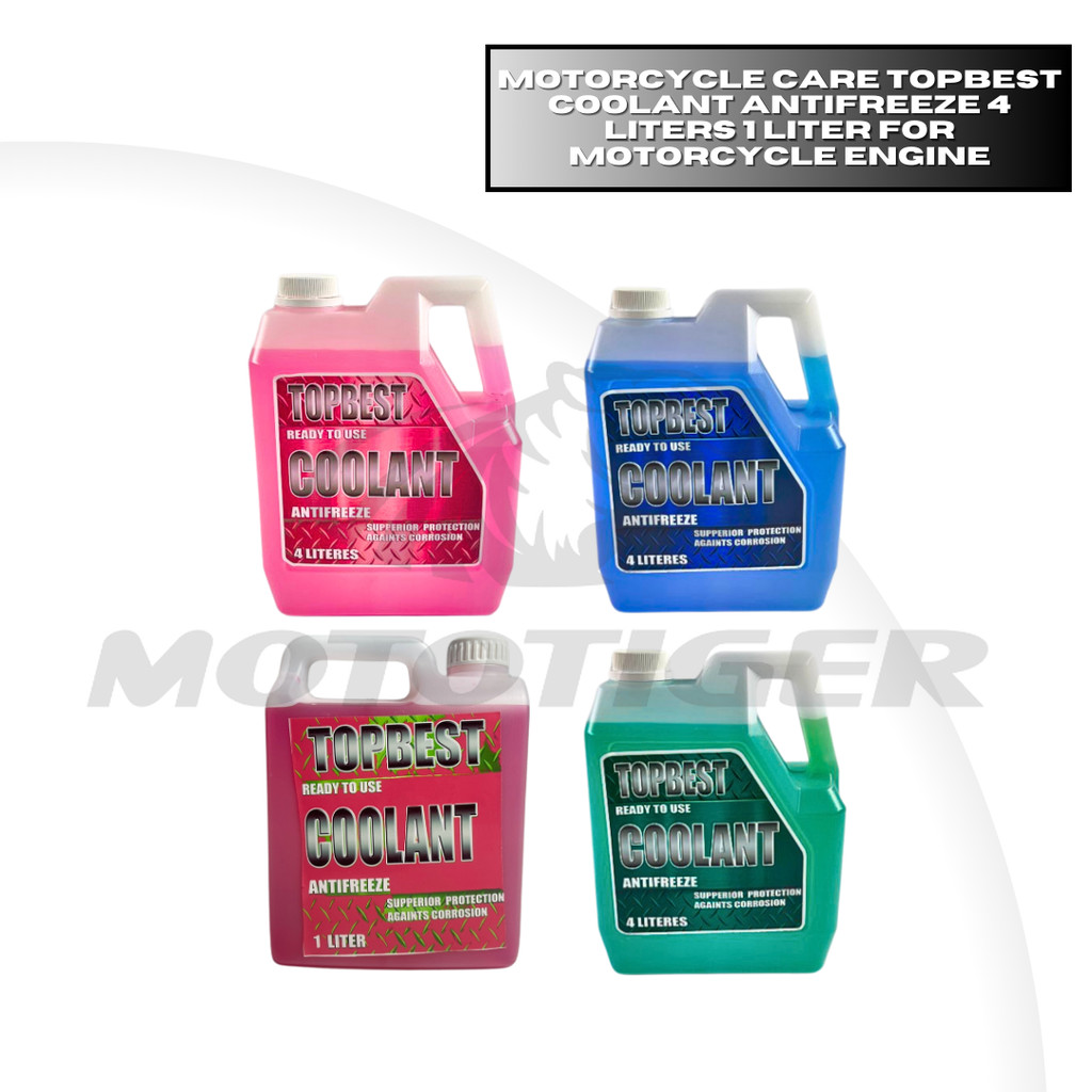 MOTORCYCLE CARE TOPBEST COOLANT ANTIFREEZE 4 LITERS 1 LITER FOR ...