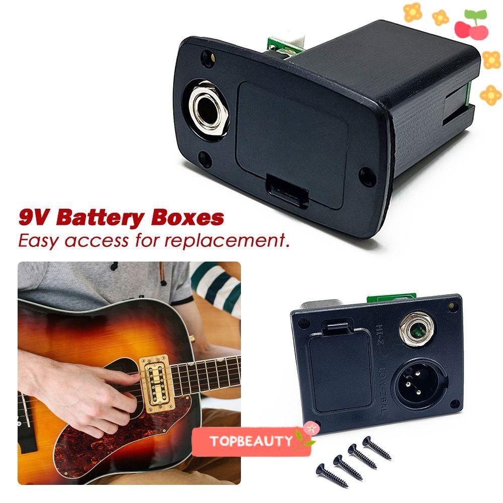 BEAUTY 9V Battery Boxes Cable Contacts Active Bass 2 Pin Plug Pickup ...
